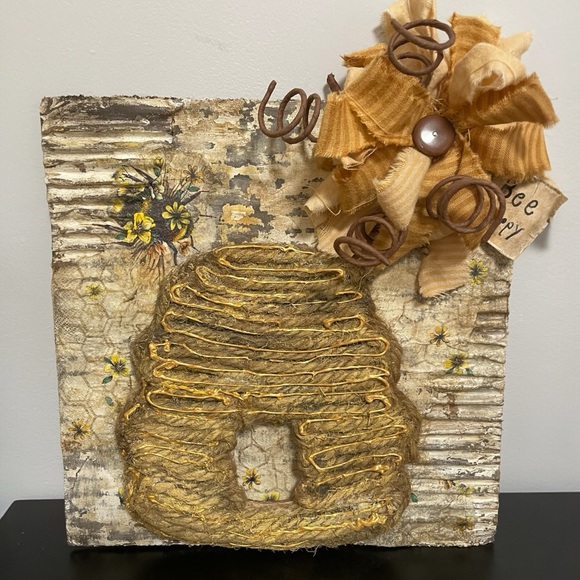 Hand Crafted | Art | Beehive And Bee Decor Hand Made And Painted By Me ...